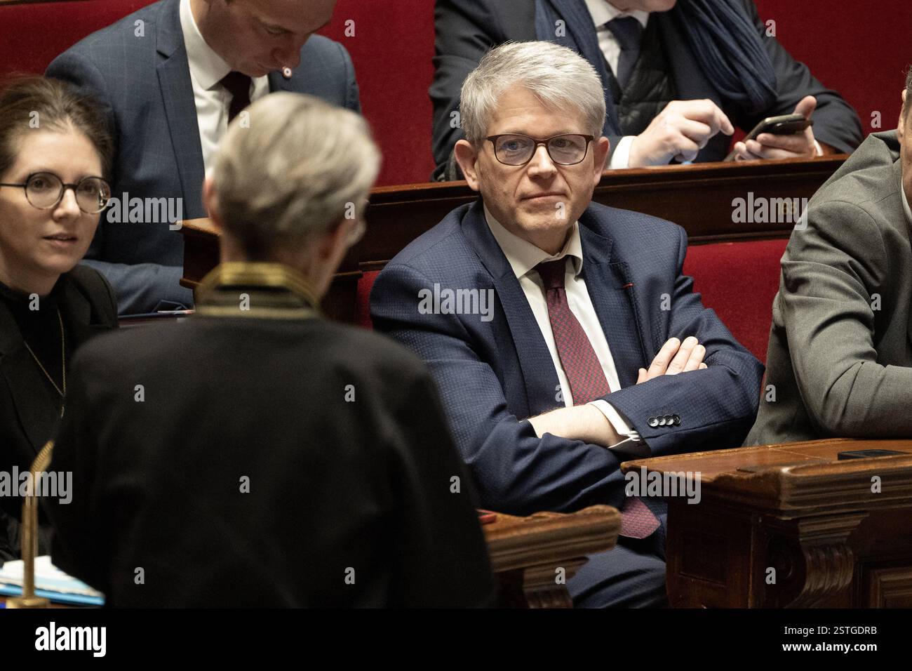 Paris, France. 18th Jan, 2025. Deputy Patrick Hetzel attends a session ...