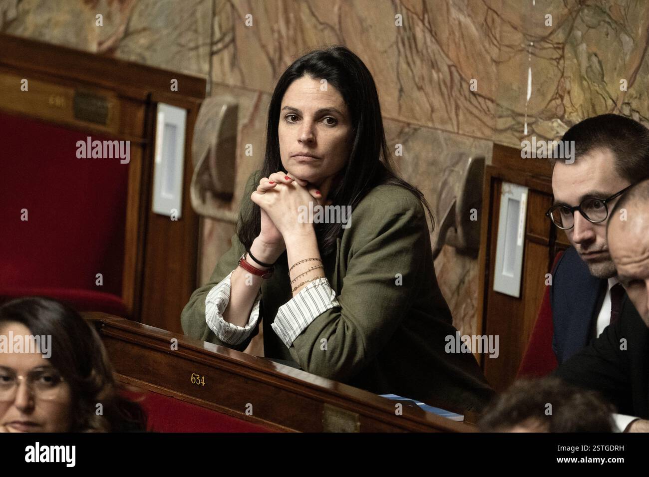Paris, France. 18th Jan, 2025. Deputy Manon Meunier attends a session ...