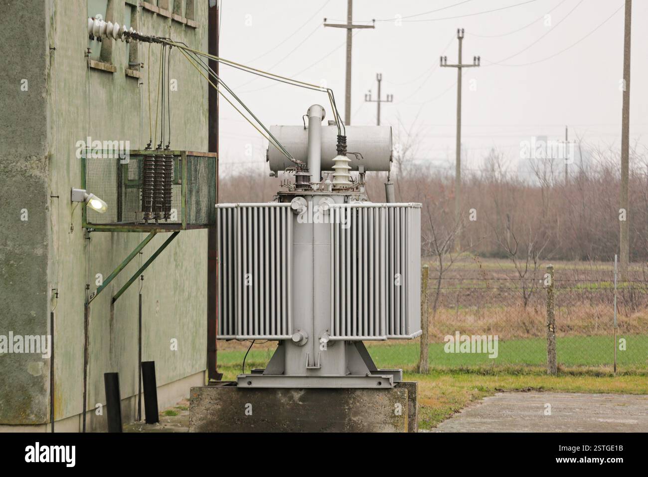Electric substation with voltage transformer of ac power system hi-res ...