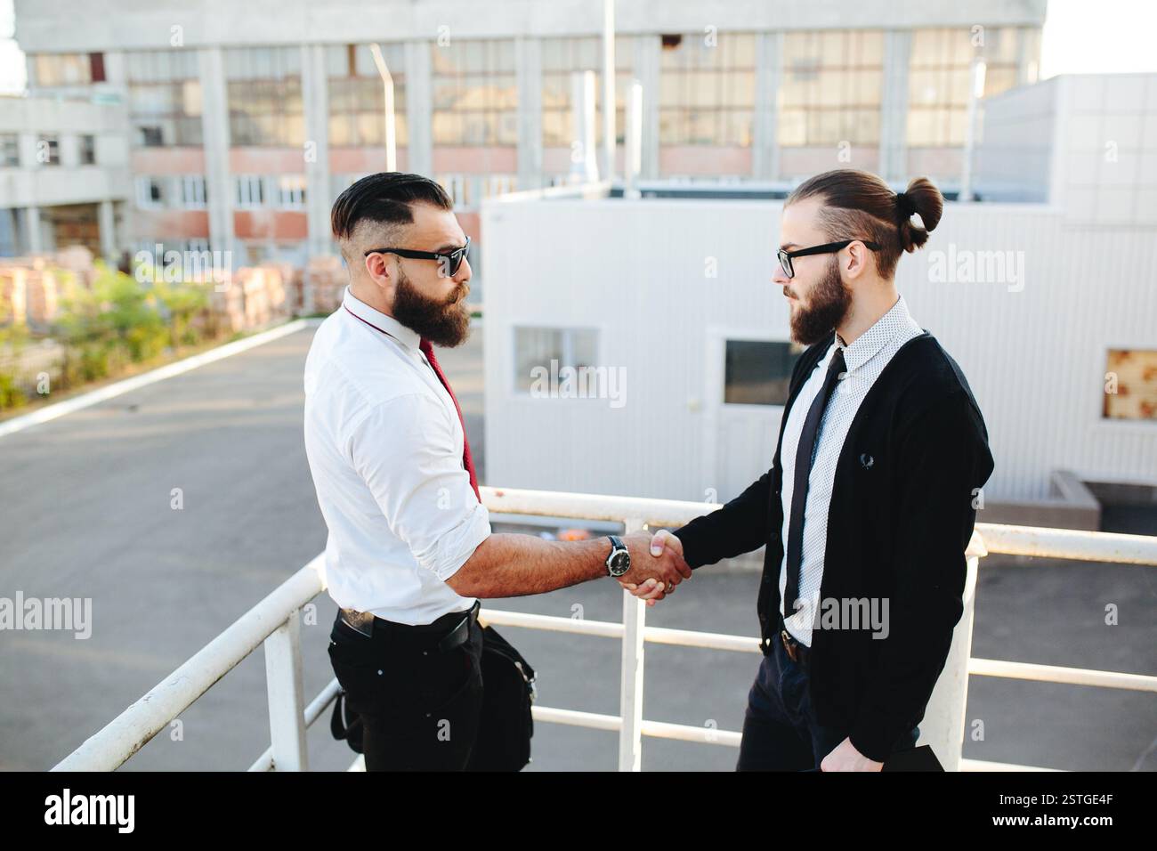 Two businessmen shaking hands Stock Photo - Alamy