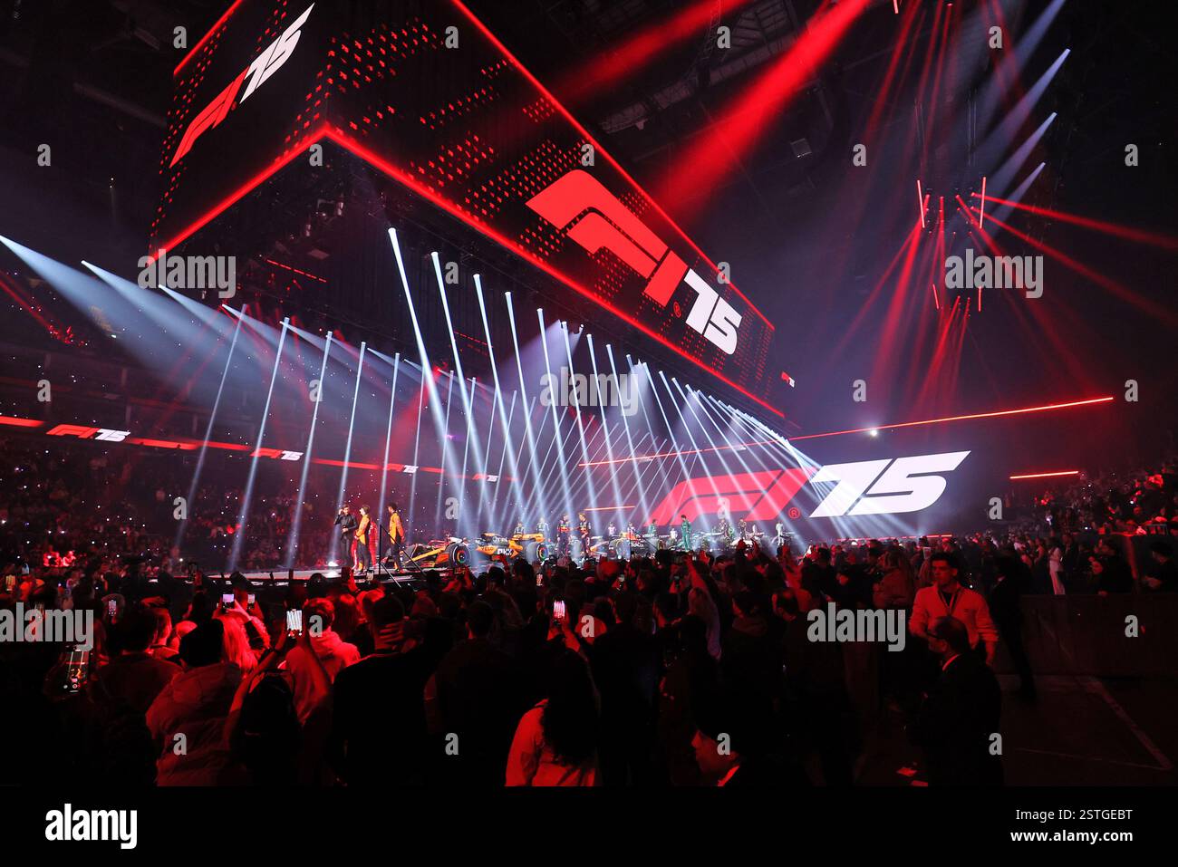 All the drivers and cars on stage. 18.02.2025. Formula One World ...