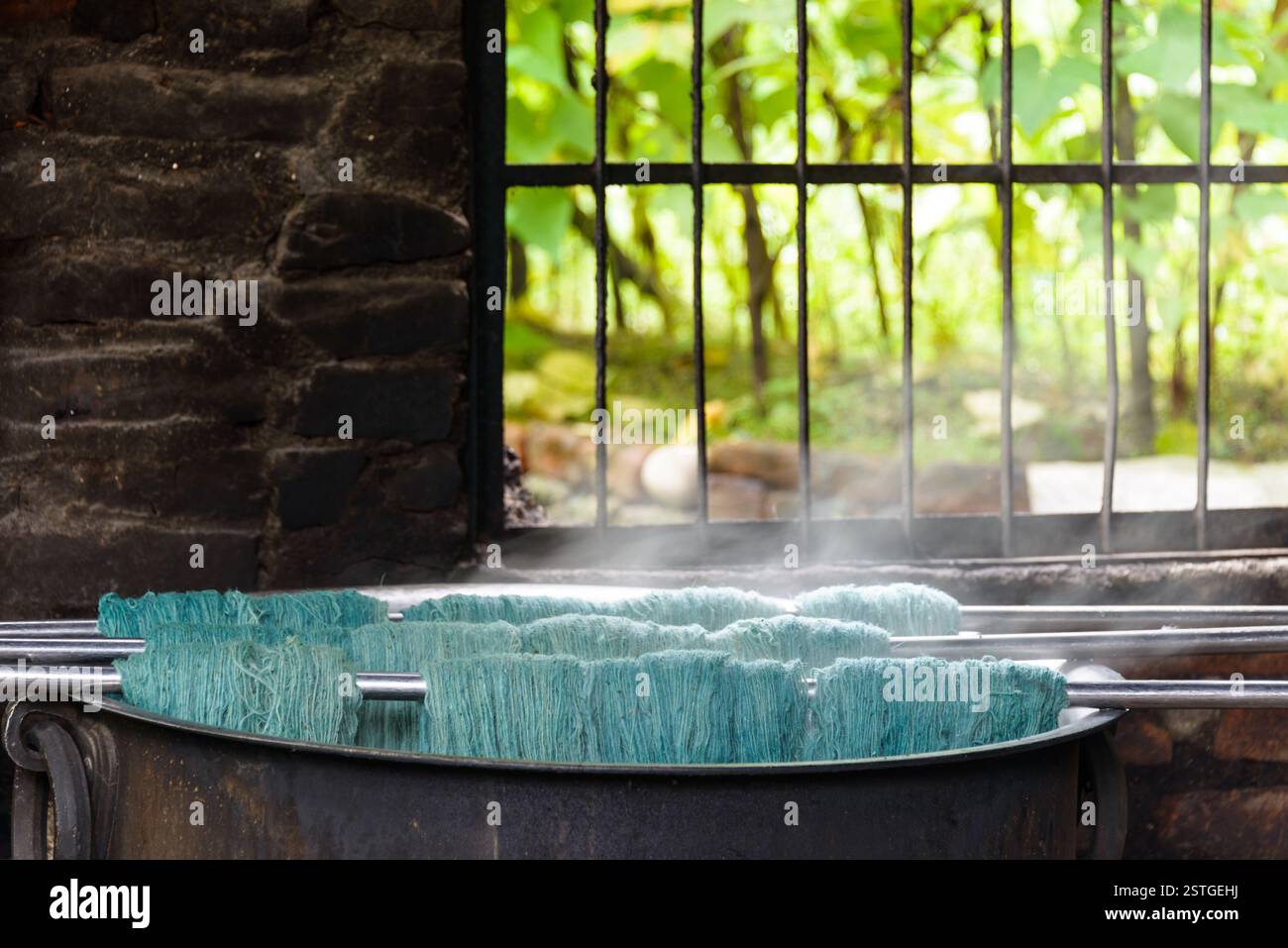 Traditional wool dying Stock Photo - Alamy