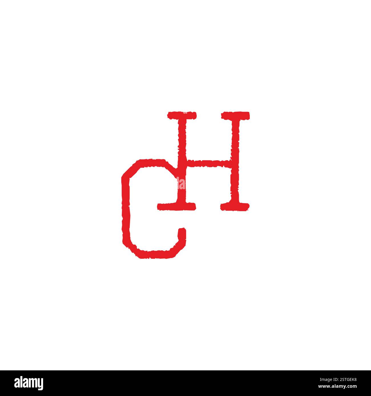 letter he vintage brush font simple logo vector Stock Vector Image ...