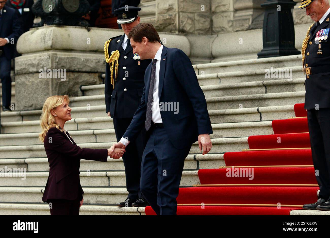 Victoria, Can. 18th Feb, 2025. Lt.-Gov. Wendy Cocchia arrives to the ...