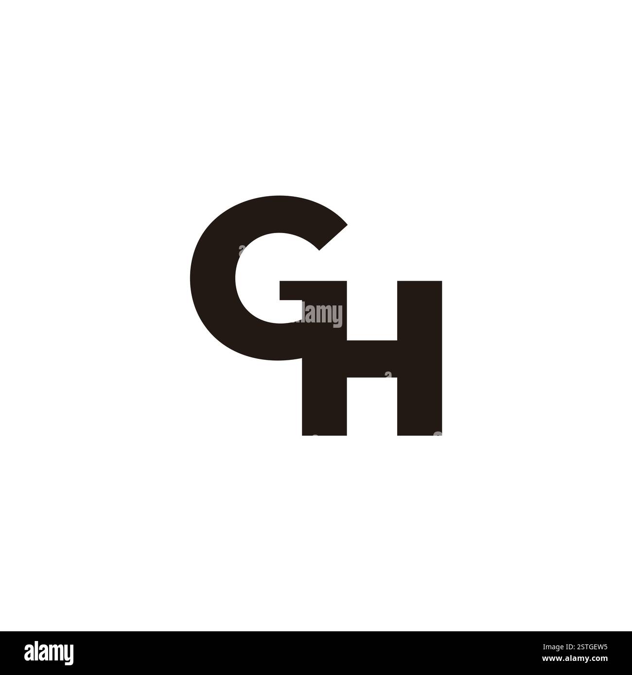 letter gh simple black geometric font logo vector Stock Vector Image ...