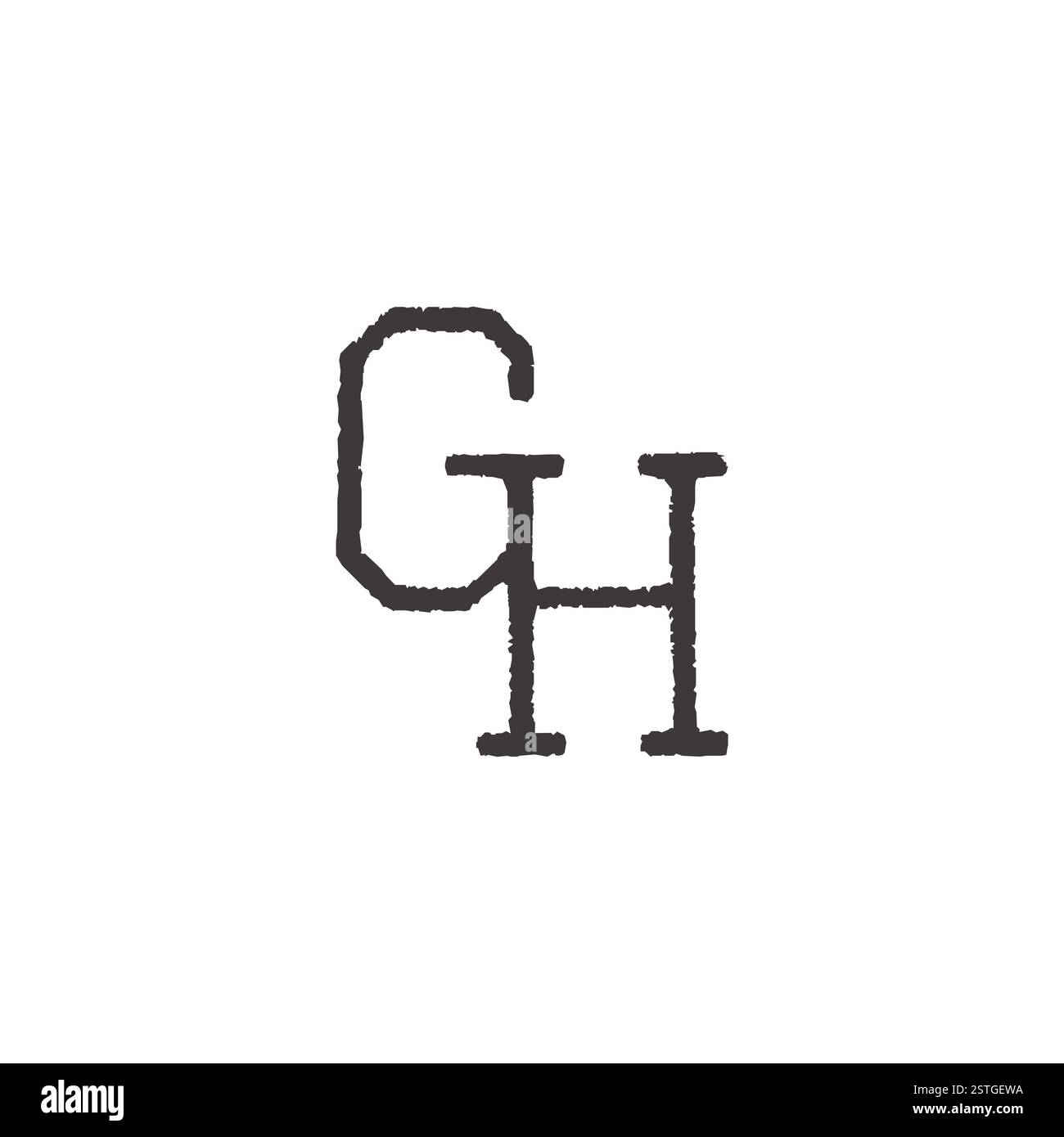letter gh vintage brush font simple logo vector Stock Vector Image ...