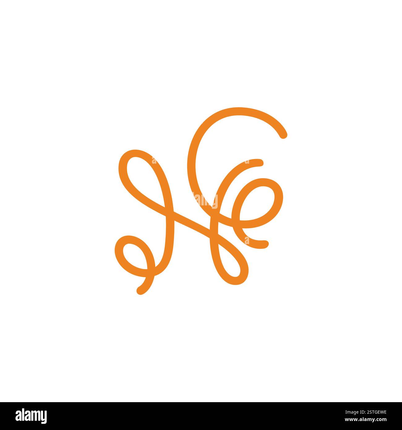 letters ng linked knot thread curves logo vector Stock Vector Image ...