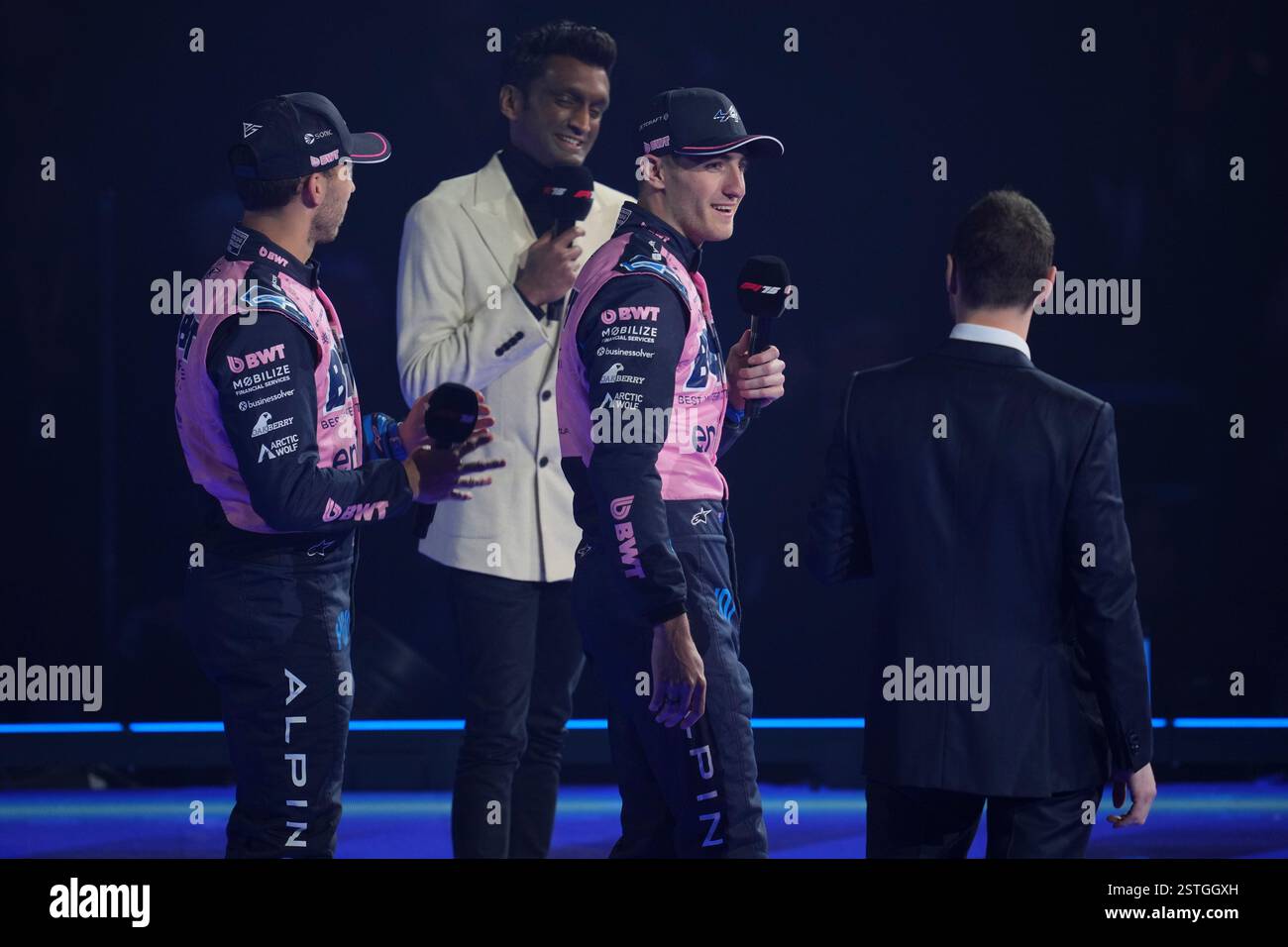 Alpine driver Pierre Gasly of France, left, and Alpine driver Jack ...