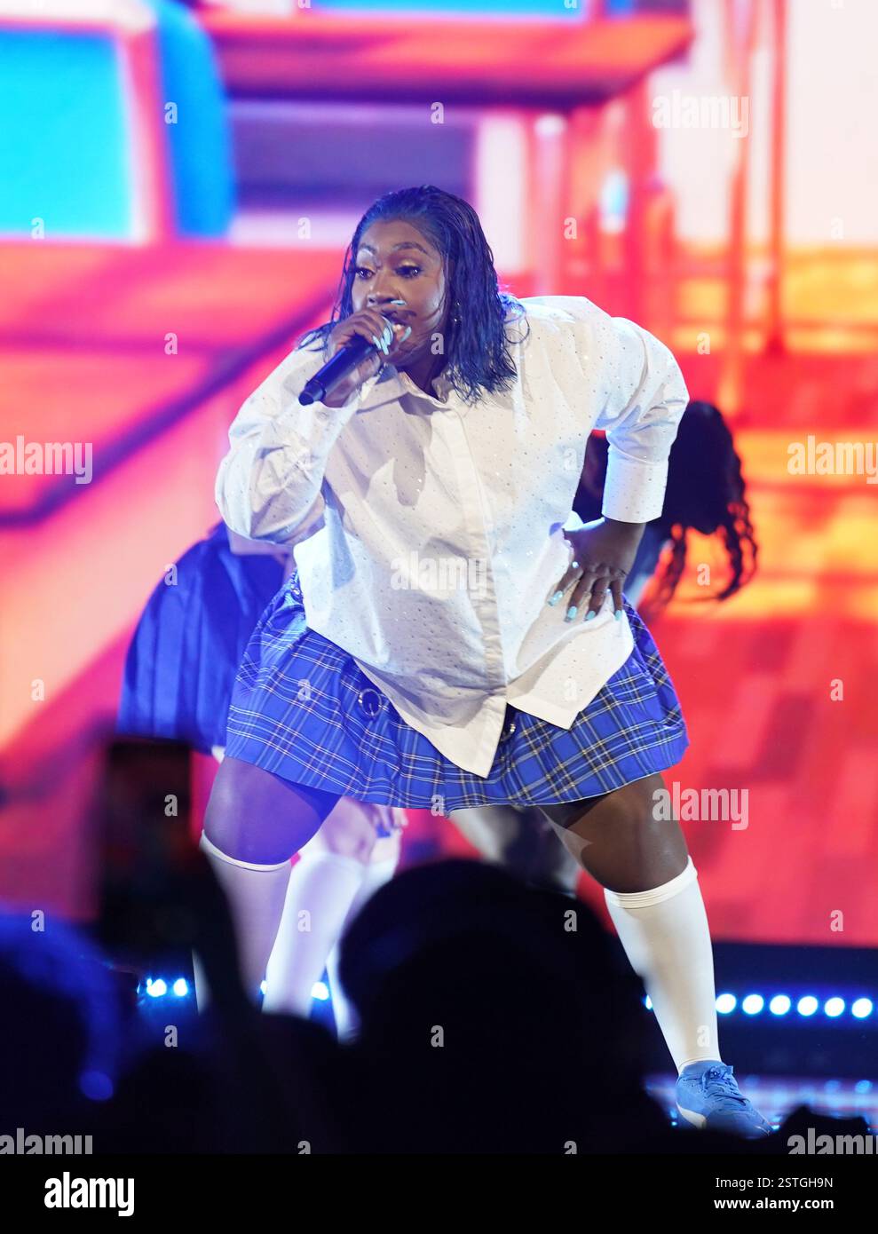 Spice on stage performing during the Mobo Awards, at the Utilita Arena ...