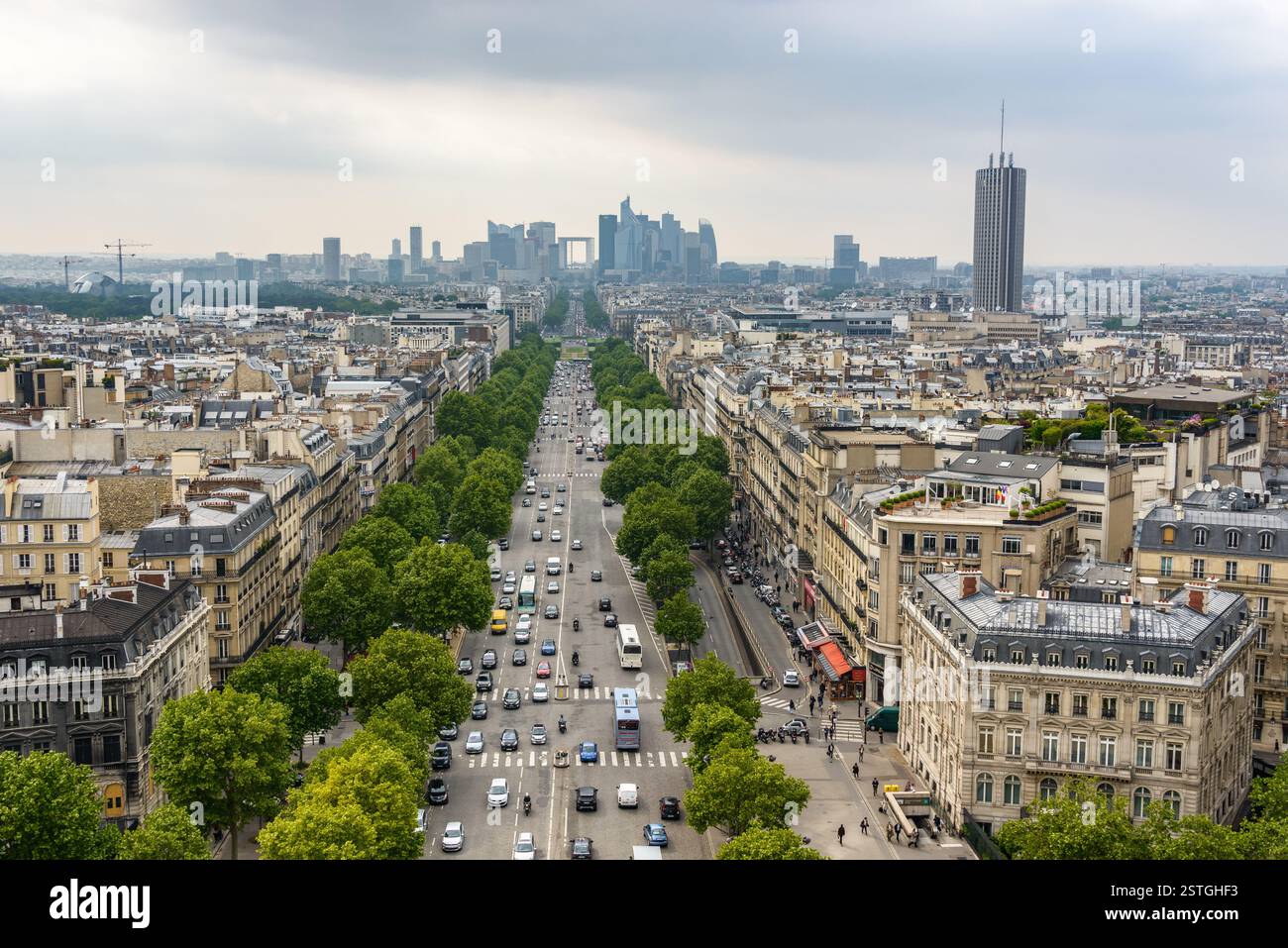 Paris, the arc de triomphe, aerial view hi-res stock photography and ...