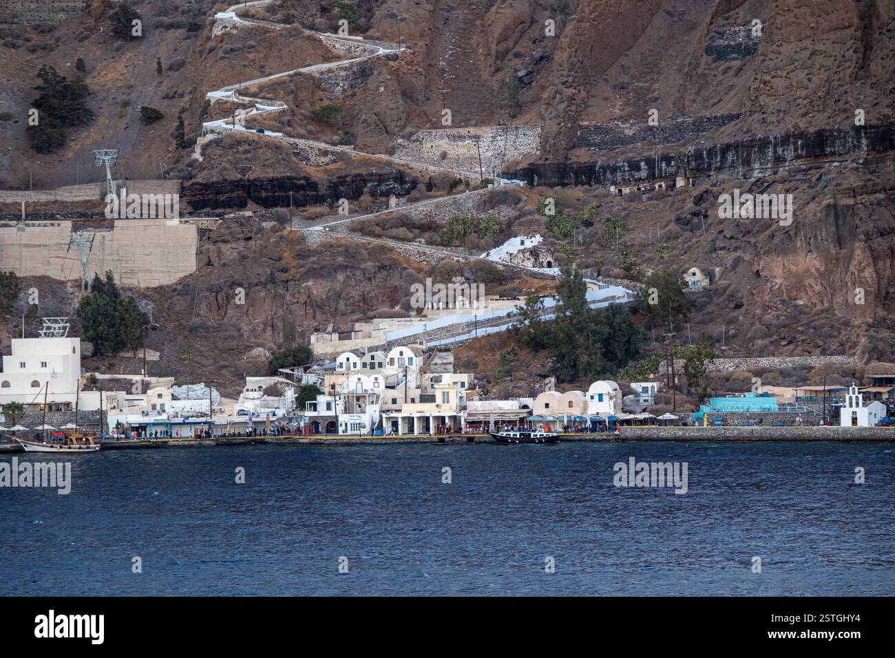 SANTORINI, GREECE - October 23, 2024: The Karavolades Stairs in ...