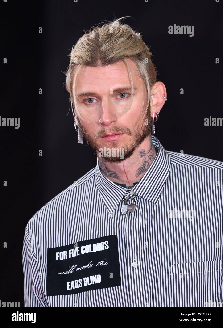 London, UK. February 18th, 2025. Machine Gun Kelly arriving at the F1 ...