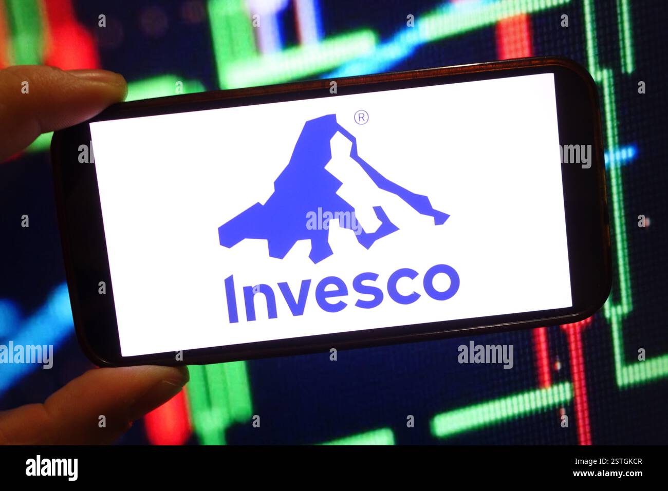 Poland. 18th Feb, 2025. In this photo illustration, the Invesco company ...