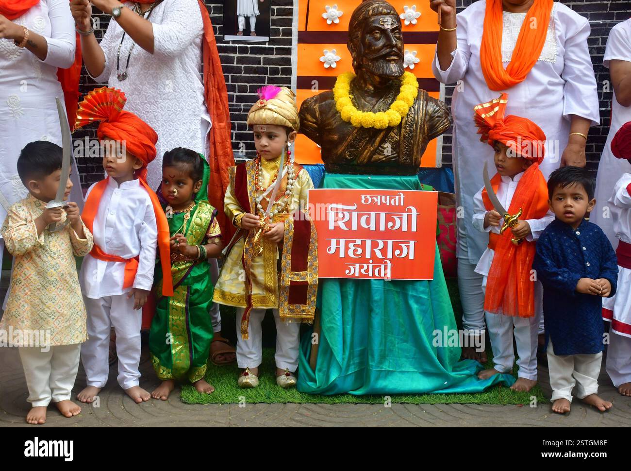 MUMBAI, INDIA - FEBRUARY 18: School children dressed up to celebrate on ...