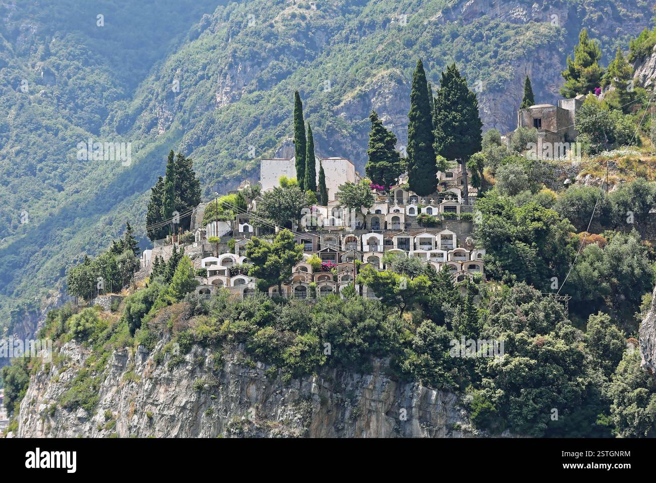 Cemetery at Cliff in Picturesque Village of Positano at Amalfi Coast ...
