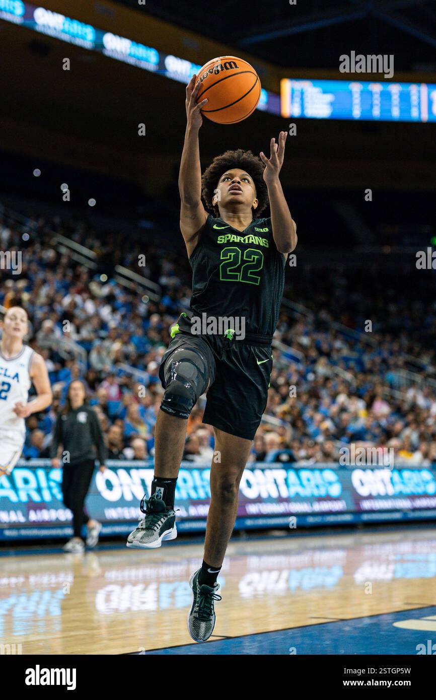 Michigan State Spartans guard Nyla Hampton (22) scores during a NCAA ...