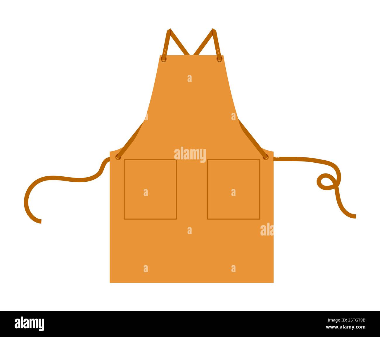 Apron Cross-Back straps technical fashion illustration. Chef uniform ...