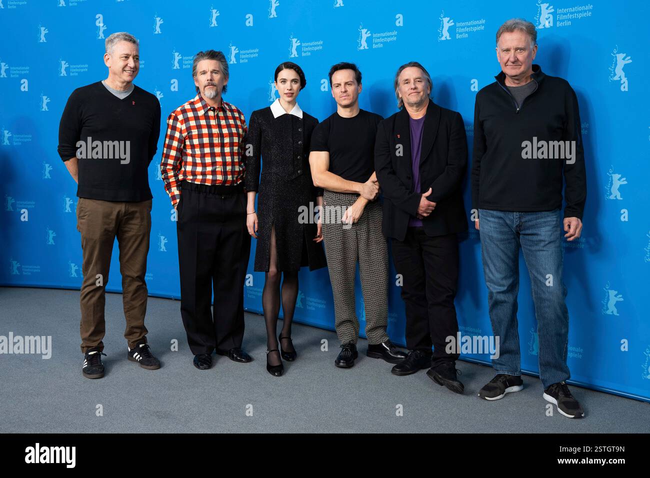 Producer John Sloss, from left, Ethan Hawke, Margaret Qualley, Andrew ...