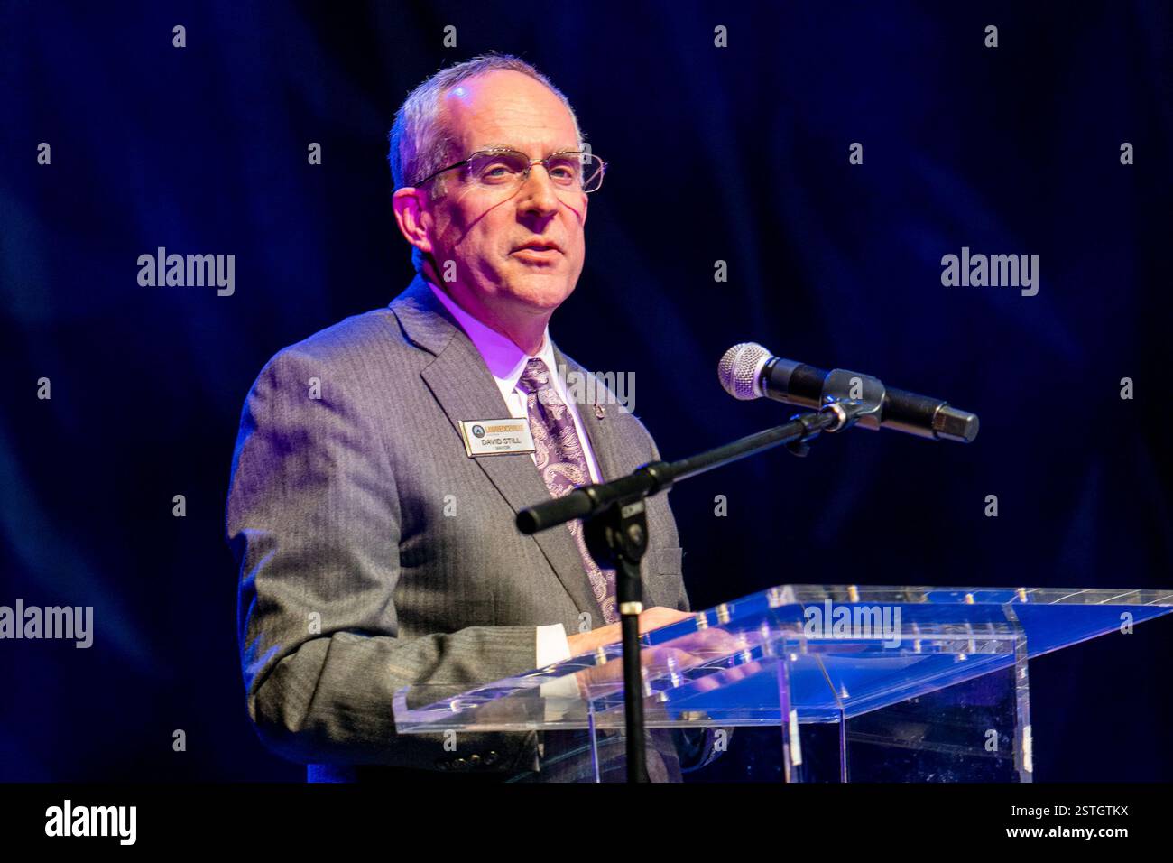 Lawrenceville, Georgia, USA. Feb 17, 2025. David Still, mayor of ...