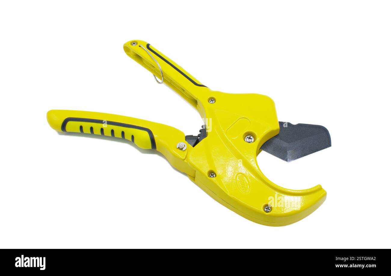 Yellow Multifunction Ratchet type PVC Tube and Plastic Pipe Cutter ...
