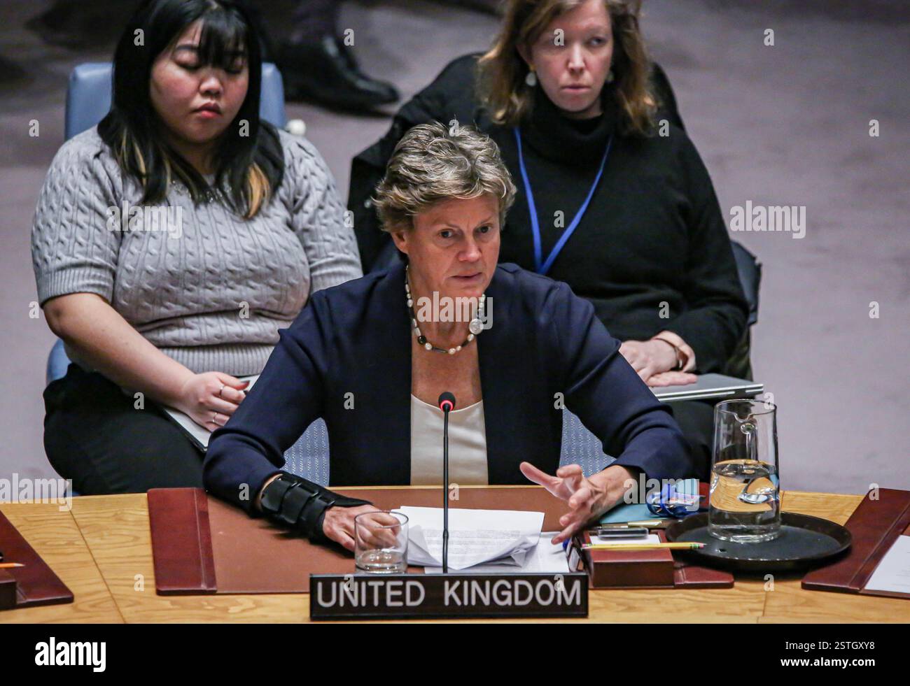 New York, New York, USA. 18th Feb, 2025. Permanent Ambassador of UK to ...