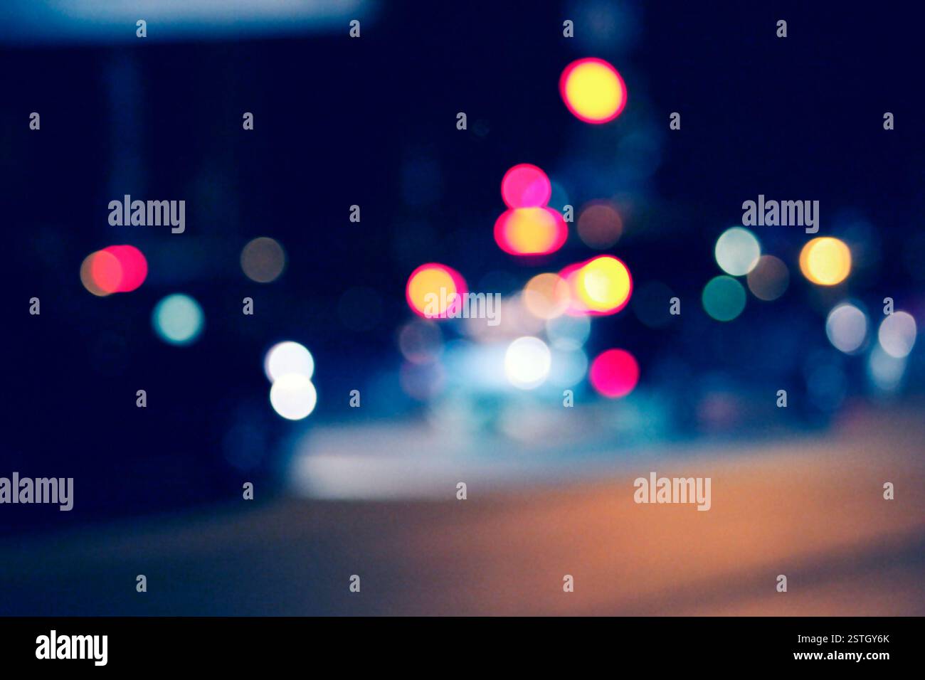 Beautiful background on dark urban street scene Stock Photo - Alamy
