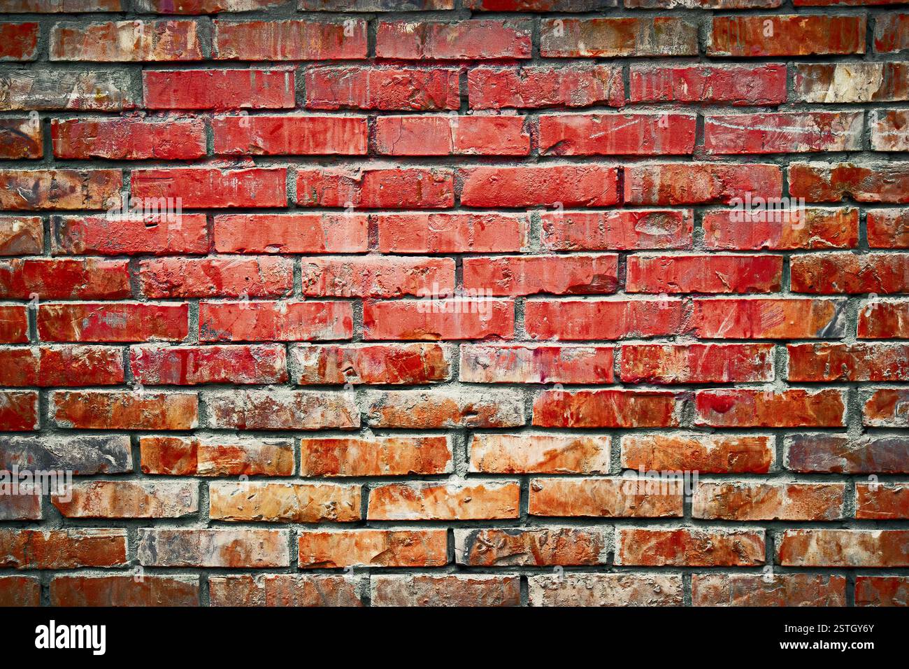 Old brick wall background image. Weathered texture of stained old dark ...
