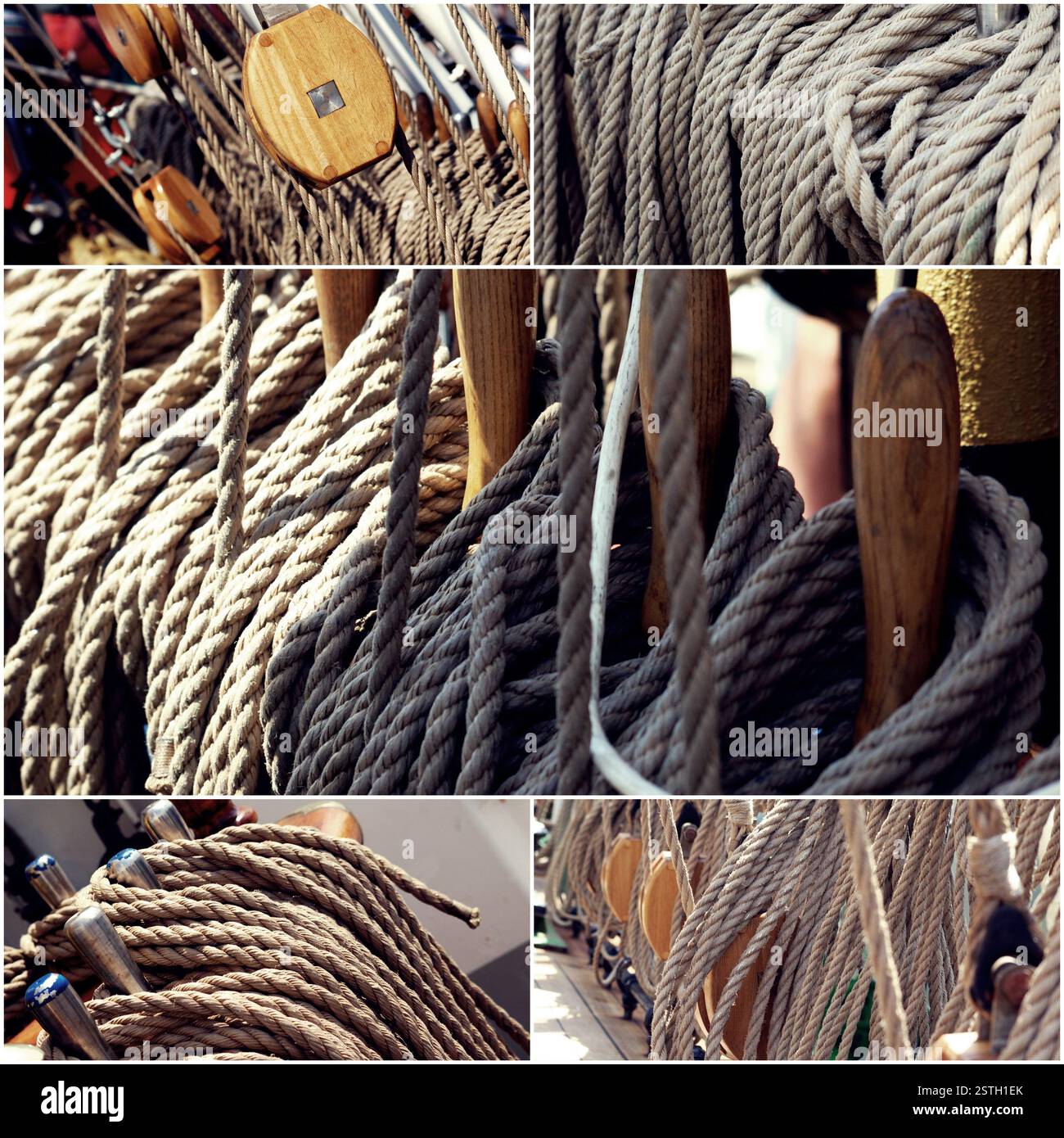 Winches rope yacht detail Cut Out Stock Images & Pictures - Alamy