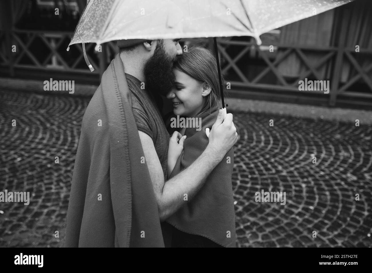 Happy caucasian girl walking Black and White Stock Photos & Images - Alamy