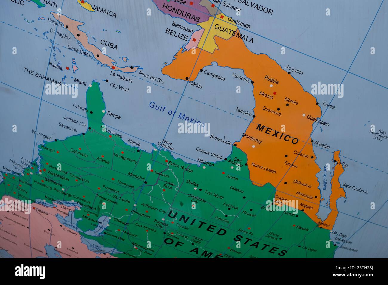 The Gulf of Mexico seen on Mark Wallinger's, giant globe scupture ...