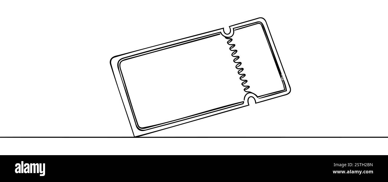 Ticket outline icon vector isolated. Continuous one line drawing Stock ...