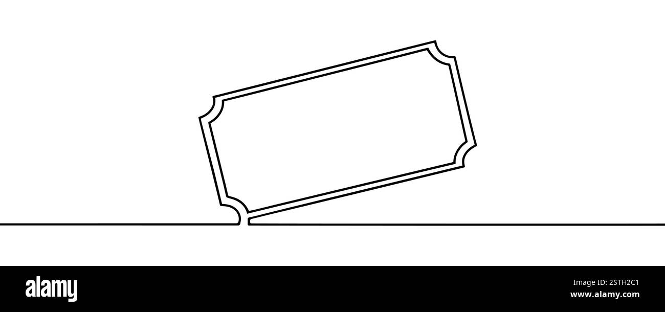 Ticket outline icon vector isolated. Continuous one line drawing Stock ...