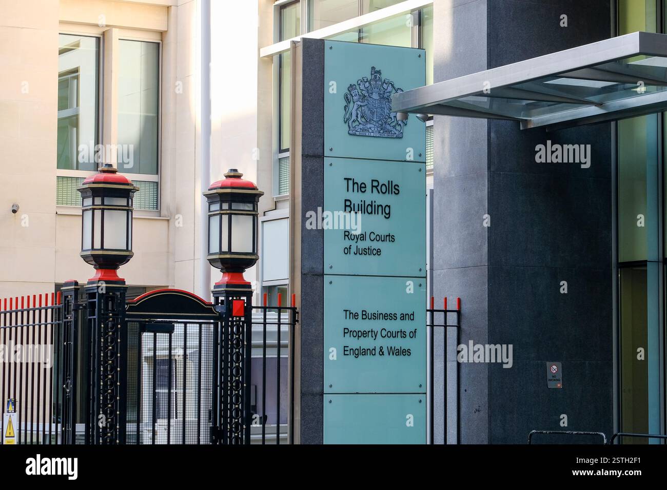 A sign outside the Rolls Building in Fetter Lane. It houses a judicial ...