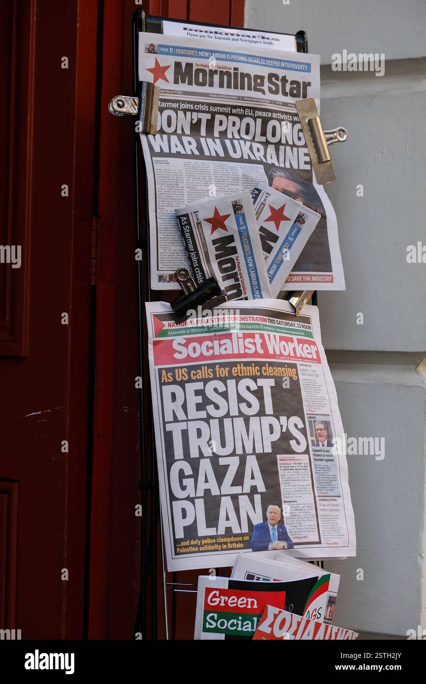 The Morning Star and Socialist Worker newspapers on sale outside ...