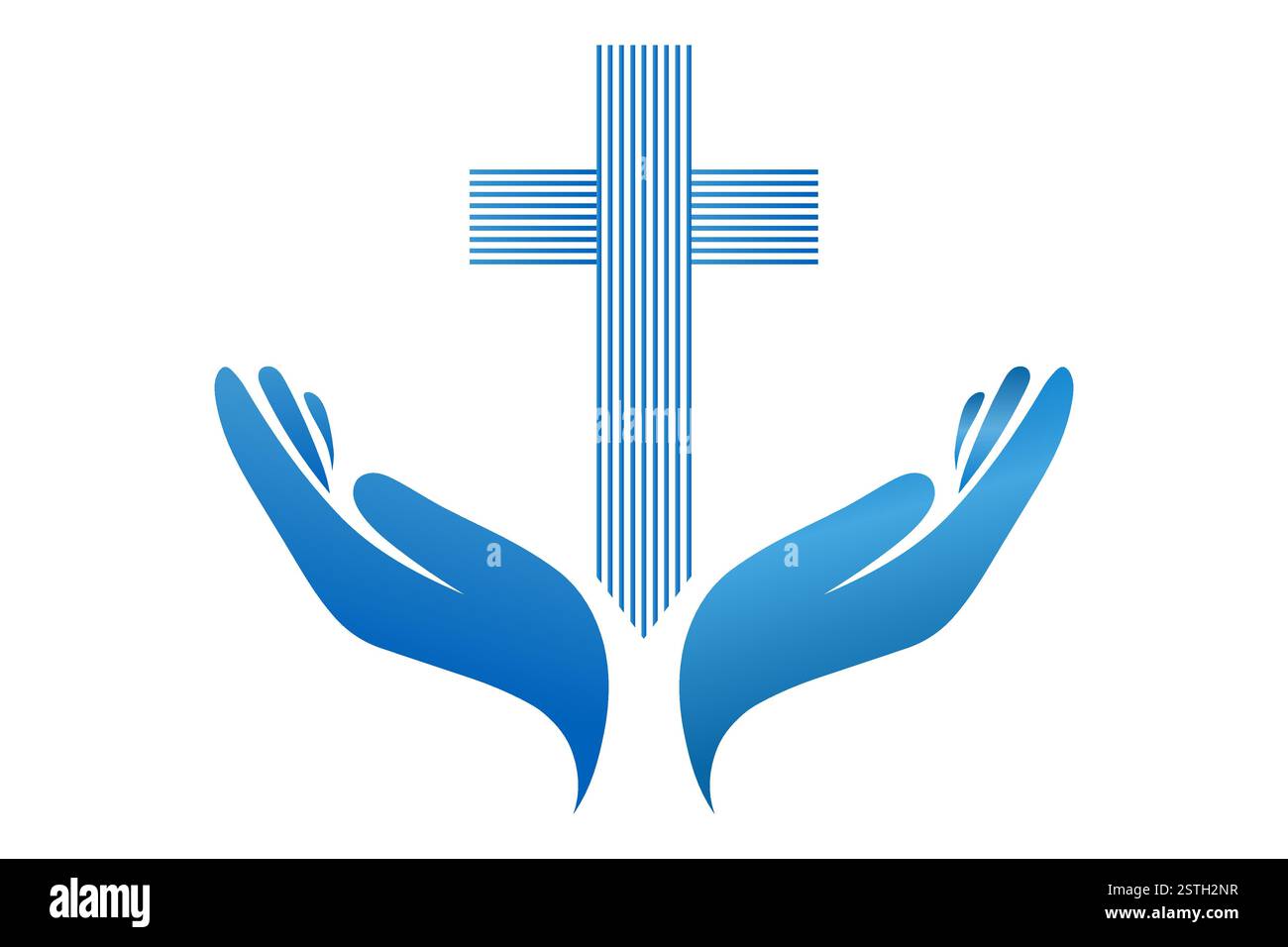 Christian logo hands and cross Stock Vector Image & Art - Alamy