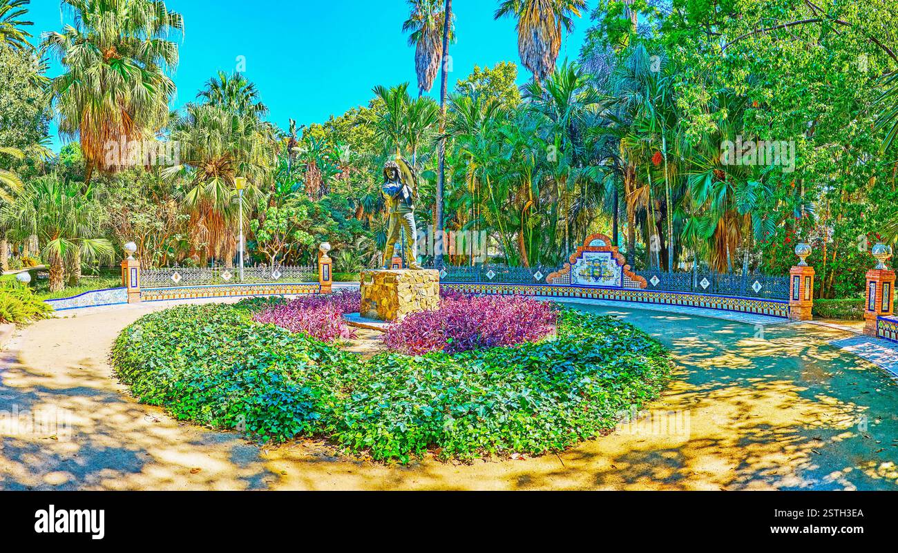 Panorama of Andalusian style court with Verdiales festival Fiestero ...