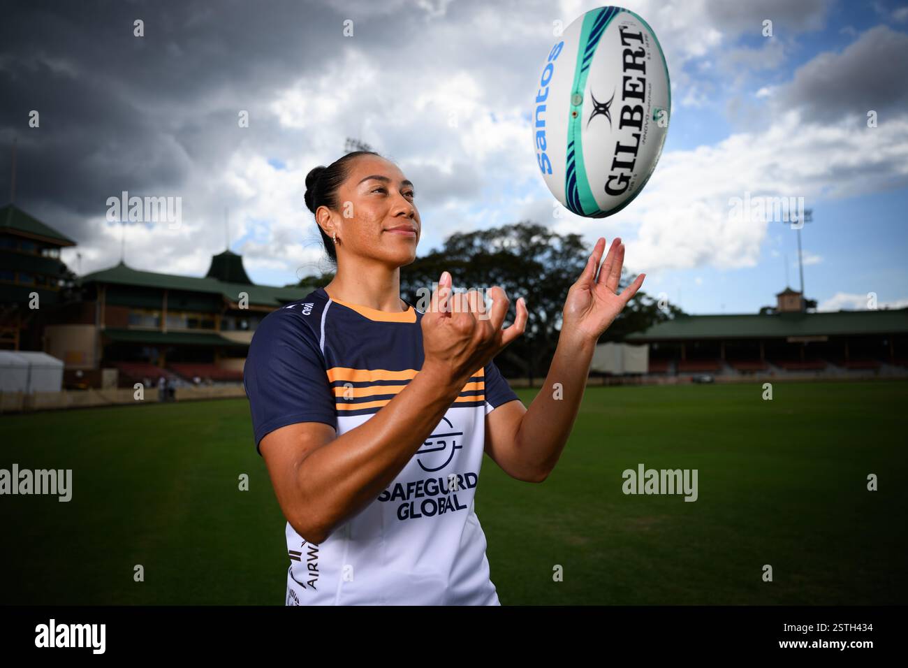 Siokapesi Palu of the ACT Brumbies poses for photographs during the ...