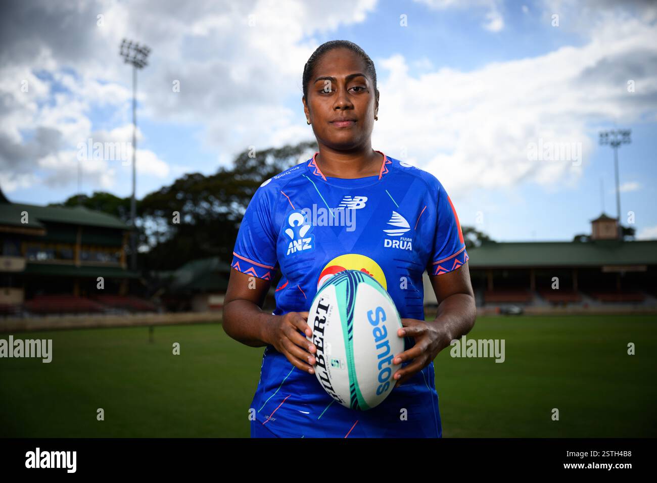 Bitila Tawake of the Fijian Drua poses for photographs during the 2025 ...