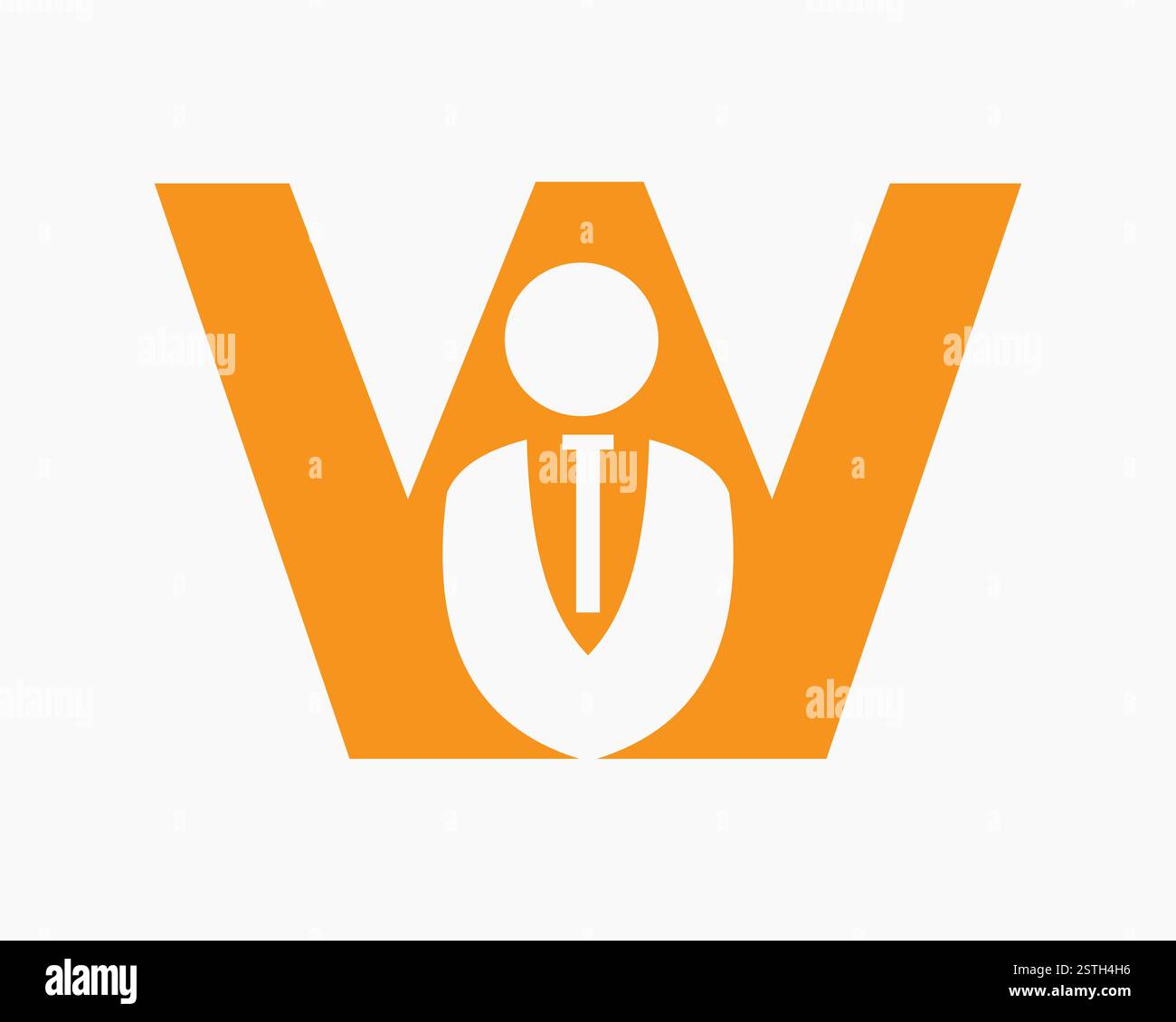 Initial Letter W Business Man Logo Concept With Man Symbol Vector ...