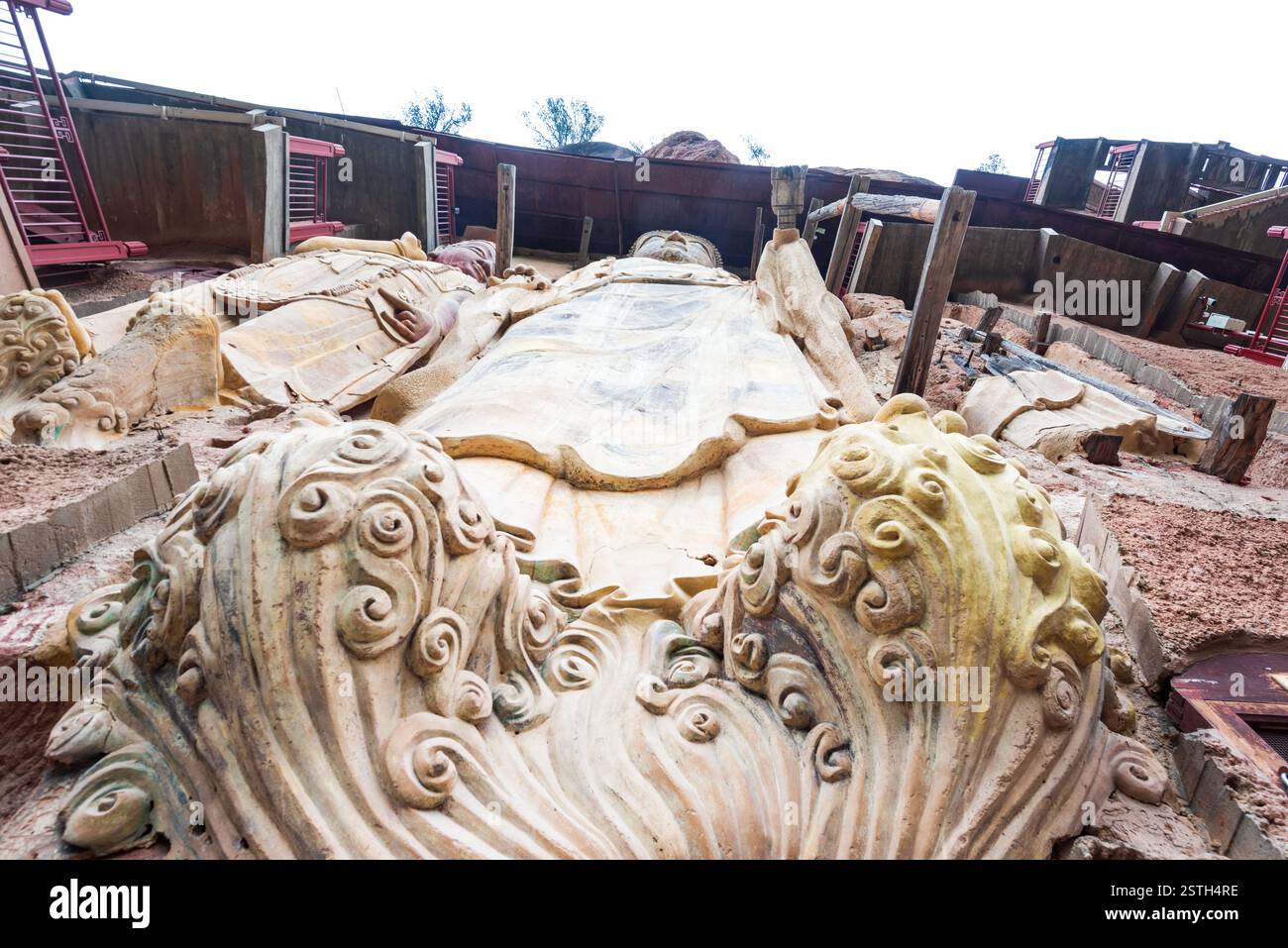 Statue at Maijishan Grottoes, Tianshui, Gansu Province, China Stock ...