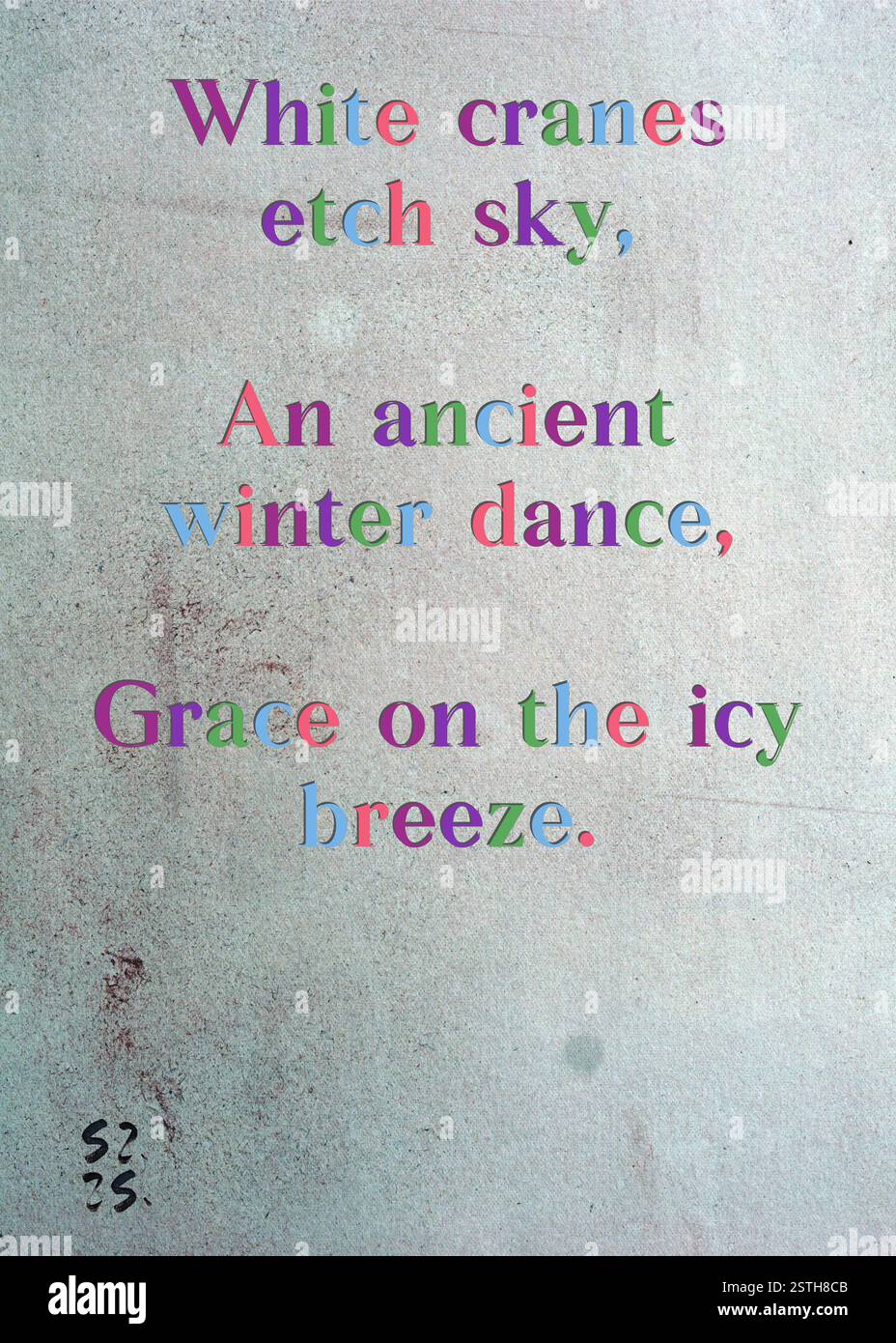 White cranes etch sky, An ancient winter dance, Grace on the icy breeze ...