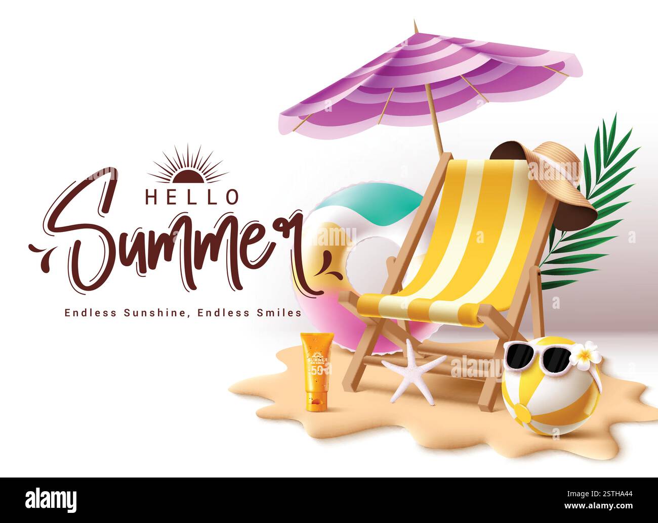 Hello summer greeting clipart poster design. Summer text clip art in ...