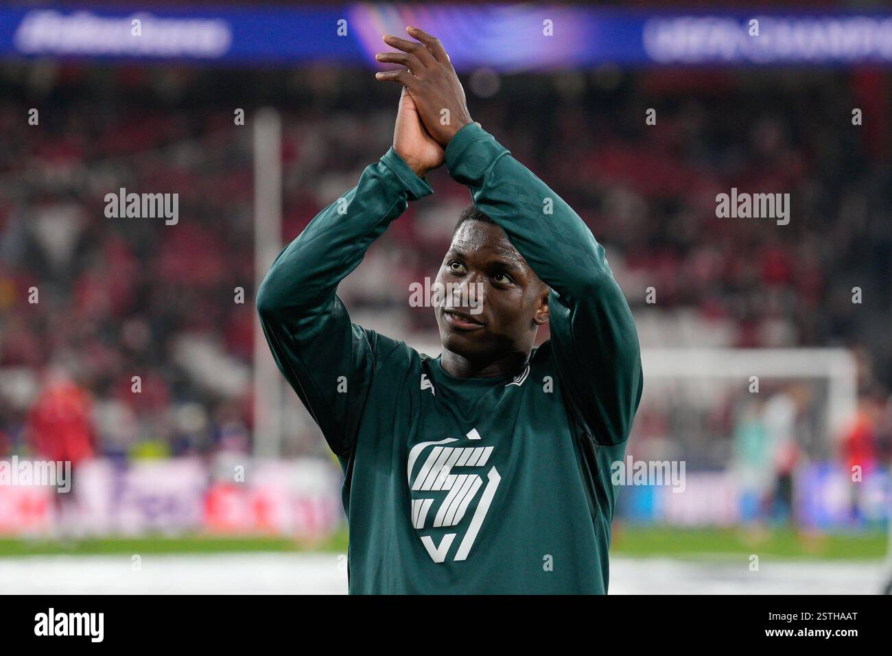 Lisbon, Portugal. 18th Feb, 2025. Breel Embolo of AS Monaco FC seen ...