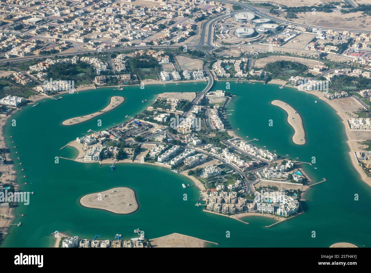 Aerial view of an island in Doha Stock Photo - Alamy