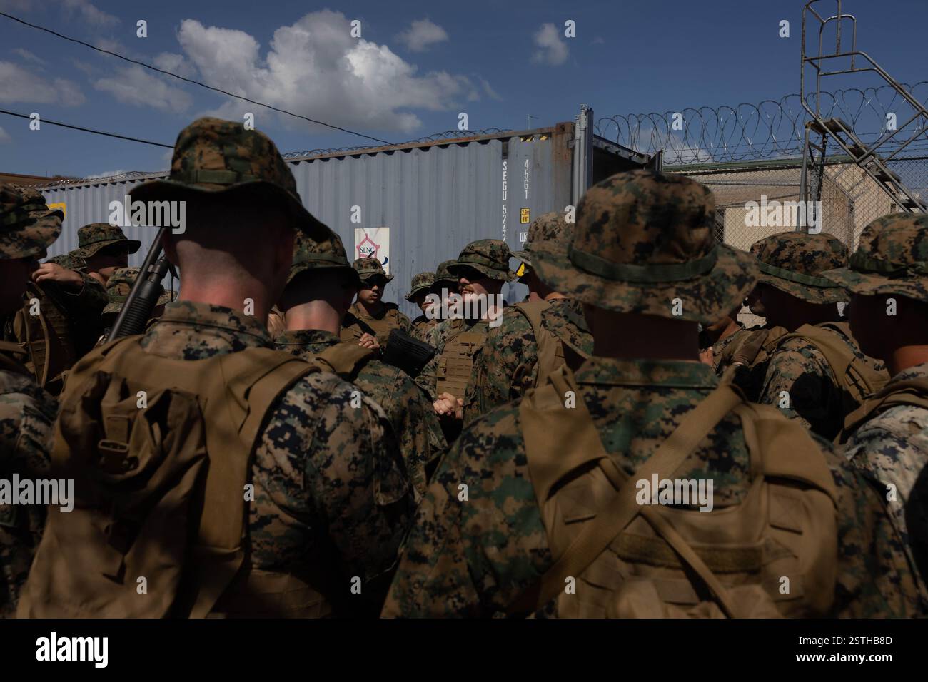 U.S. Marines conduct a rehearsal to prepare for illegal alien holding ...