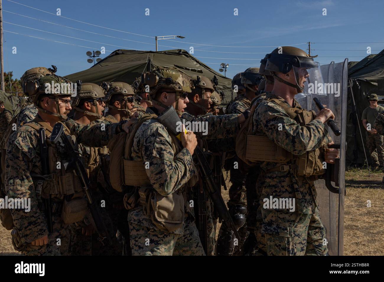 U.S. Marines conduct a rehearsal to prepare for illegal alien holding ...