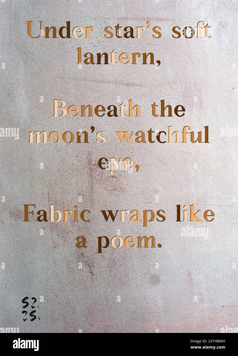 Under star's soft lantern, Beneath the moon's watchful eye, Fabric ...