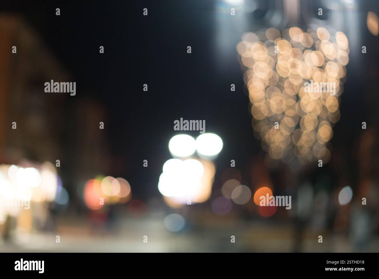 Night city street lights bokeh background Stock Photo - Alamy