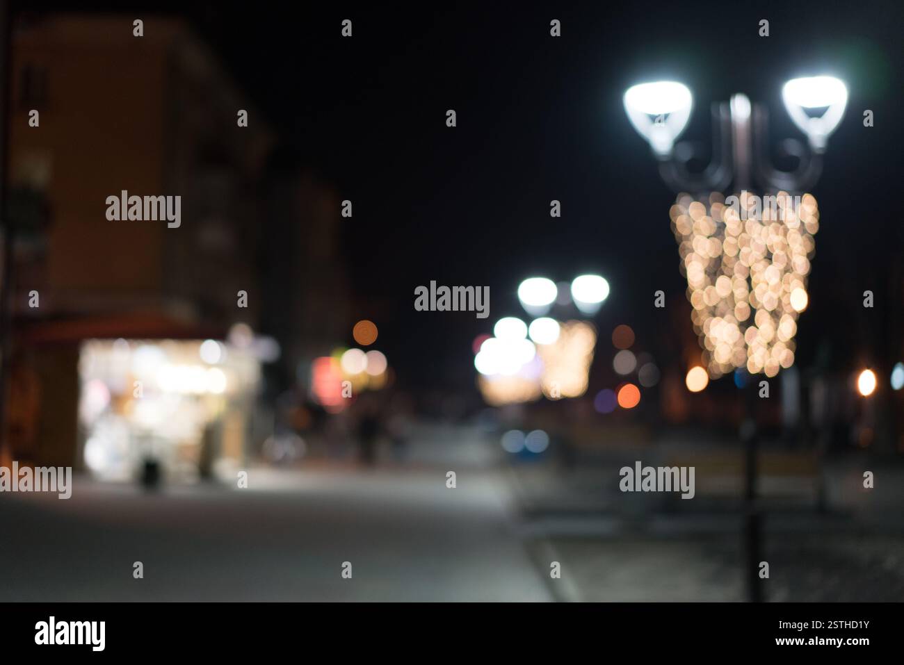Night city street lights bokeh background Stock Photo - Alamy
