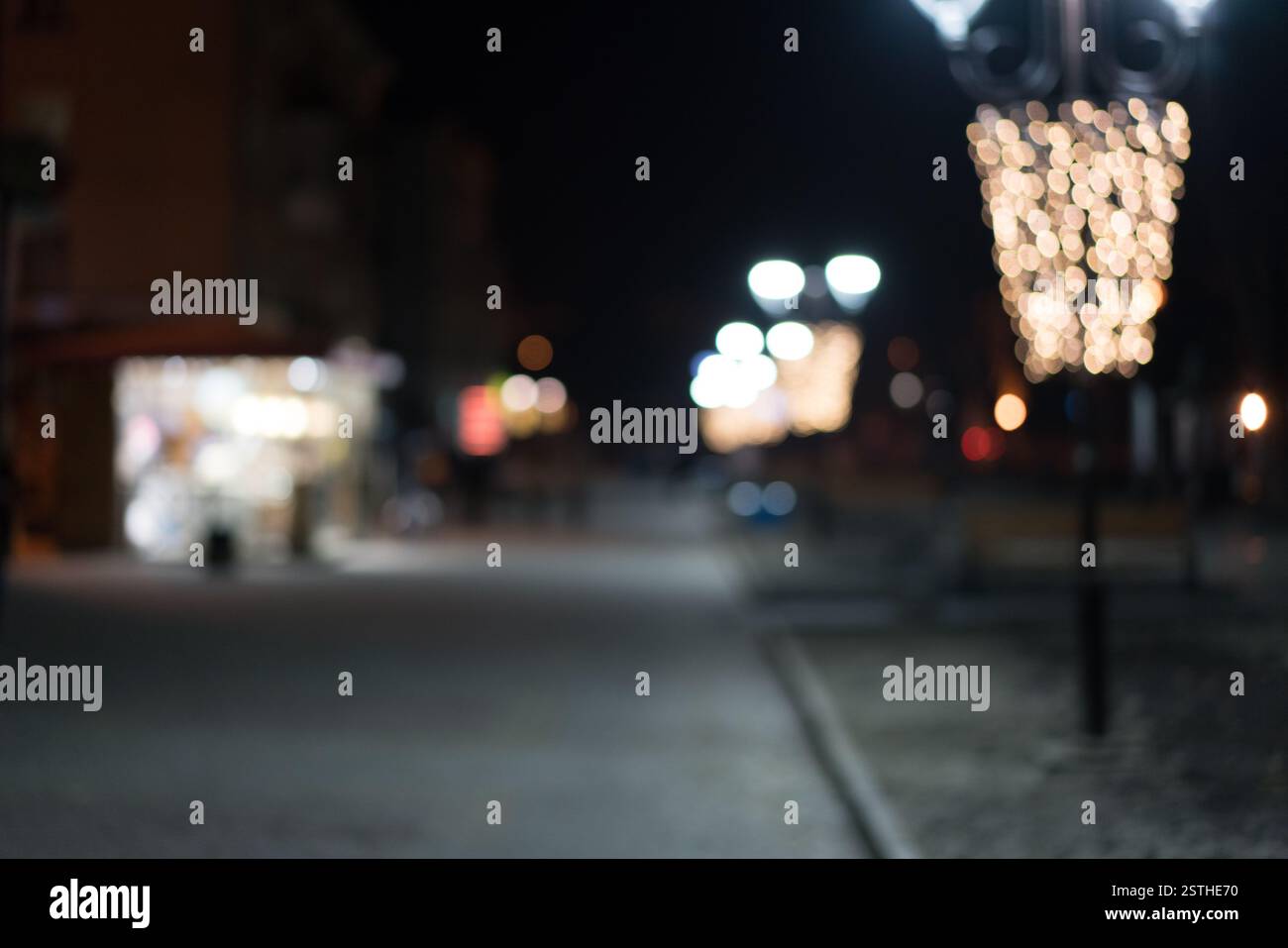 Night city street lights bokeh background Stock Photo - Alamy